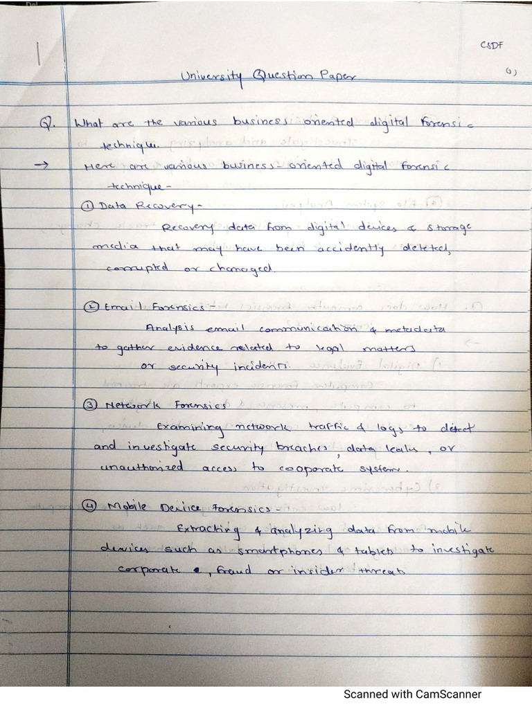 University Paper CSDF | PDF