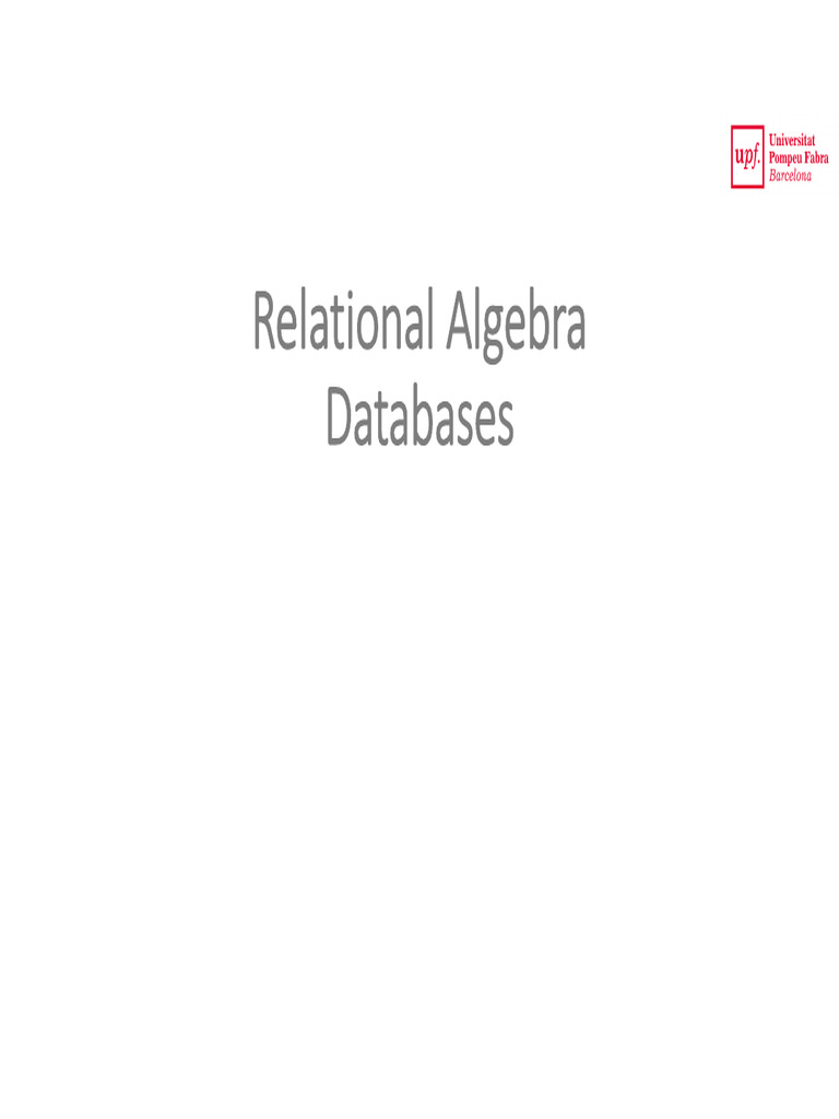T4 Relational Algebra | PDF | Relational Model | Data Management