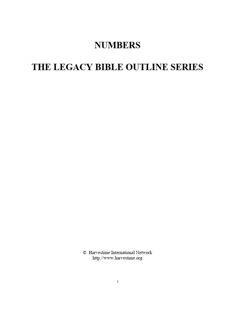 Outline of the Book of Numbers | PDF | Book Of Numbers | Aaron