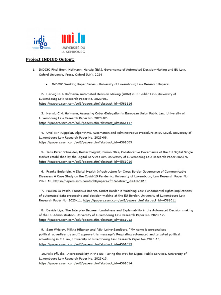 Project INDIGO: EU Automated Governance | PDF | Computing