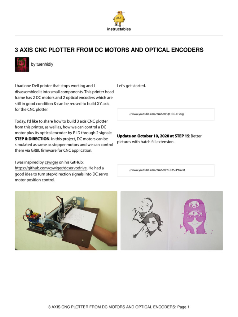 3 Axis CNC Plotter From DC Motors and Optical Enco | PDF | Numerical ...
