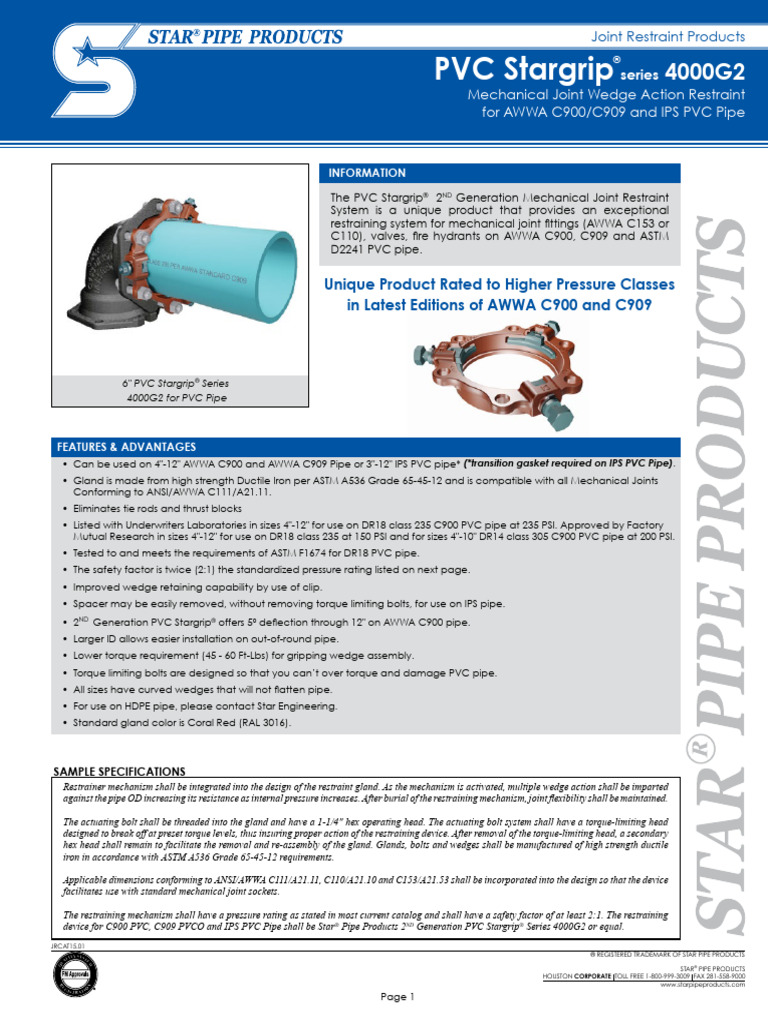 PVC Stargrip Series 4000G2 Nicolle | PDF | Pipe (Fluid Conveyance) | Screw