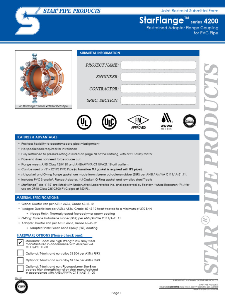 StarFlange Series 4200 (1) Nicolle | PDF | Pipe (Fluid Conveyance) | Chemistry