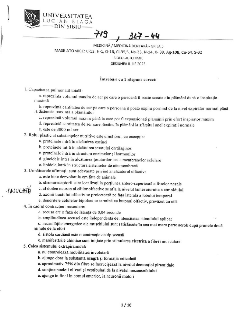 Admitere Sibiu 2023 | PDF