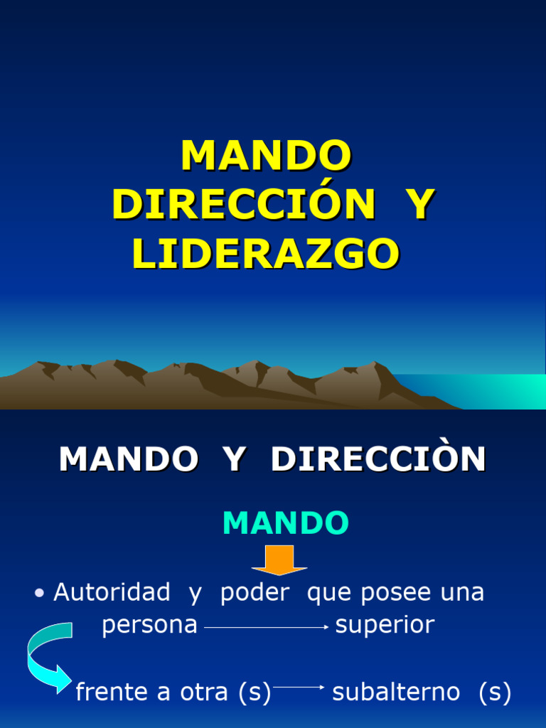 Mando y Liderazgo: Claves Esenciales | PDF | Liderazgo | Planificación