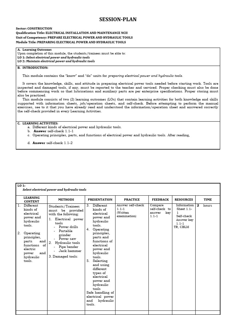 Ac. Credo JR, - Session-Plan - Eim | PDF | Information | Cognition