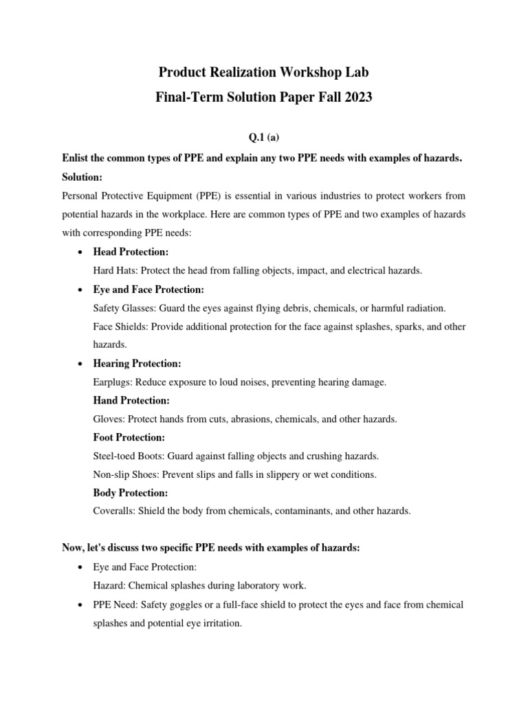 Product Realization Workshop Lab Final Paper | PDF | Personal ...