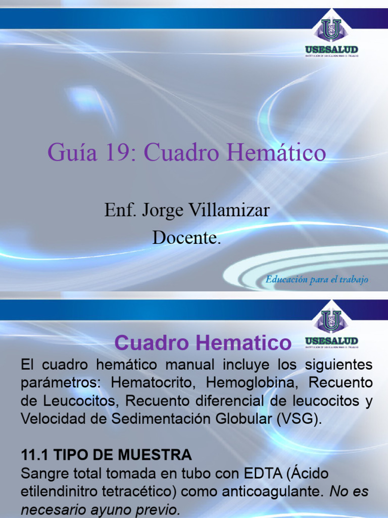Cuadro Hematico | PDF | Sangre | Leucocito