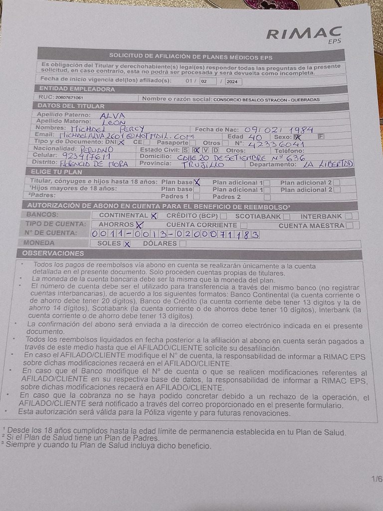 Documentacion Afiliacion Eps Michael Alva | PDF