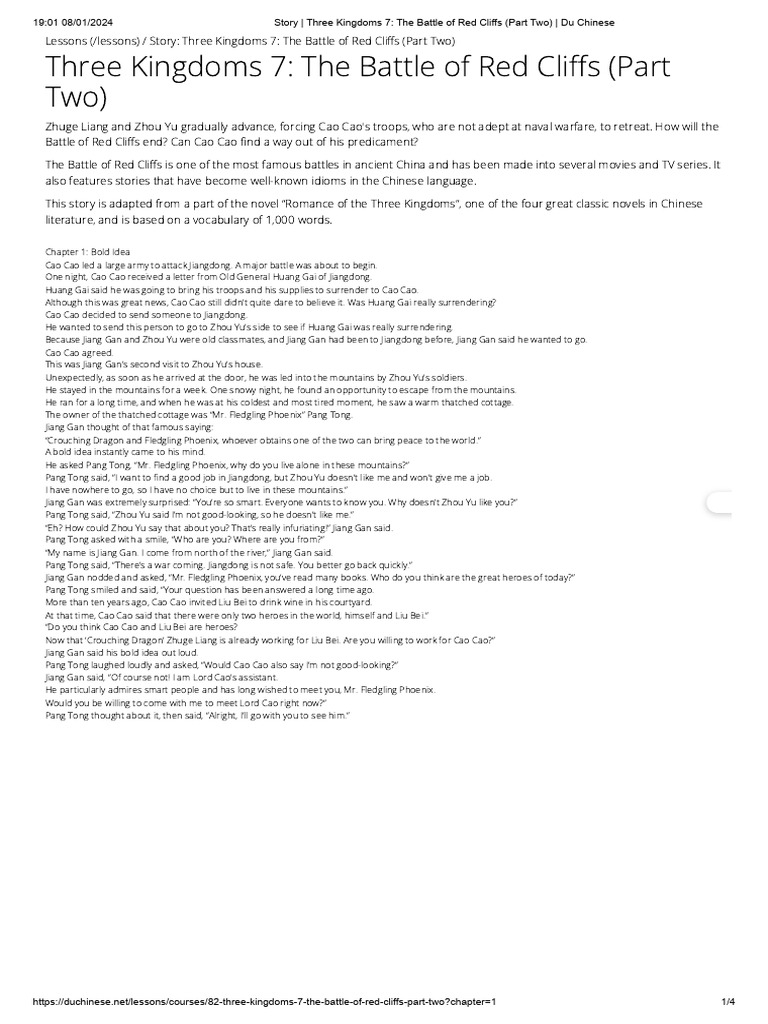 Story - Three Kingdoms 7 - The Battle of Red Cliffs (Part Two) - Du ...