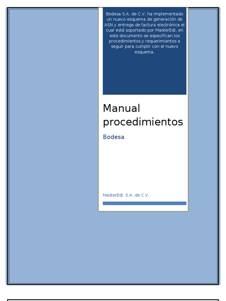 Manual de Procedimientos Bodesa | PDF | Factura | Xml
