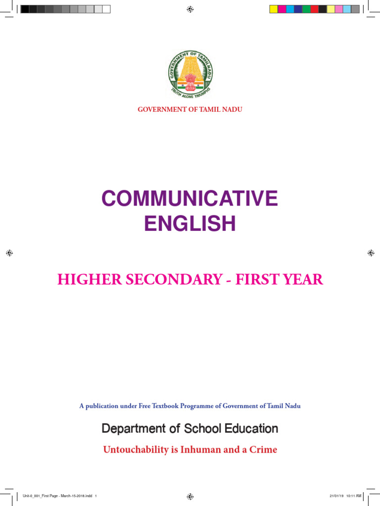TN Board Class 11 Communicative English Textbook | PDF