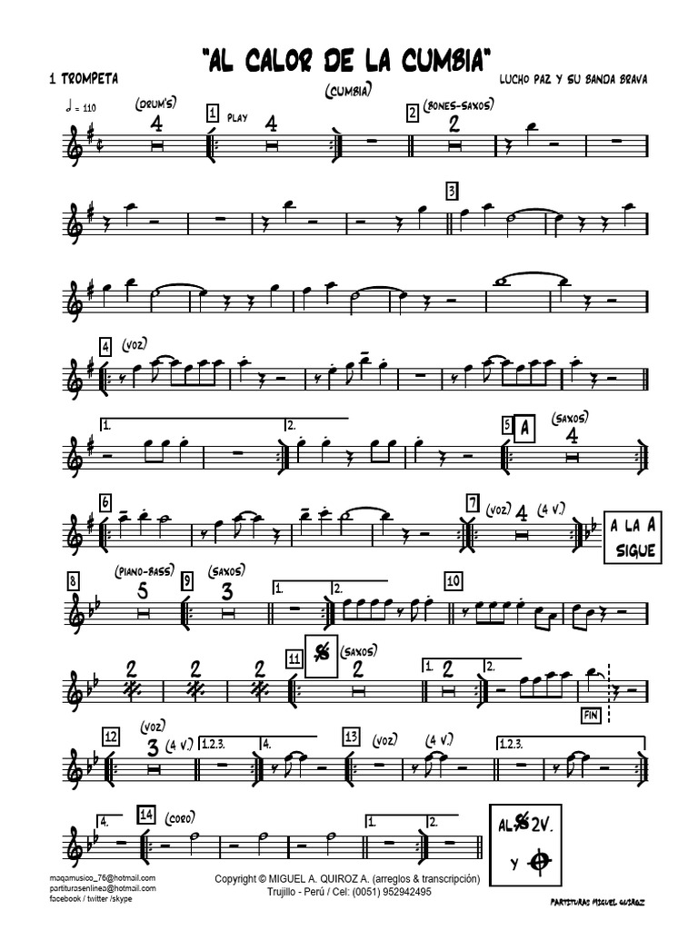 Al Calor de La Cumbia - Cumbia de Lucho Paz | PDF