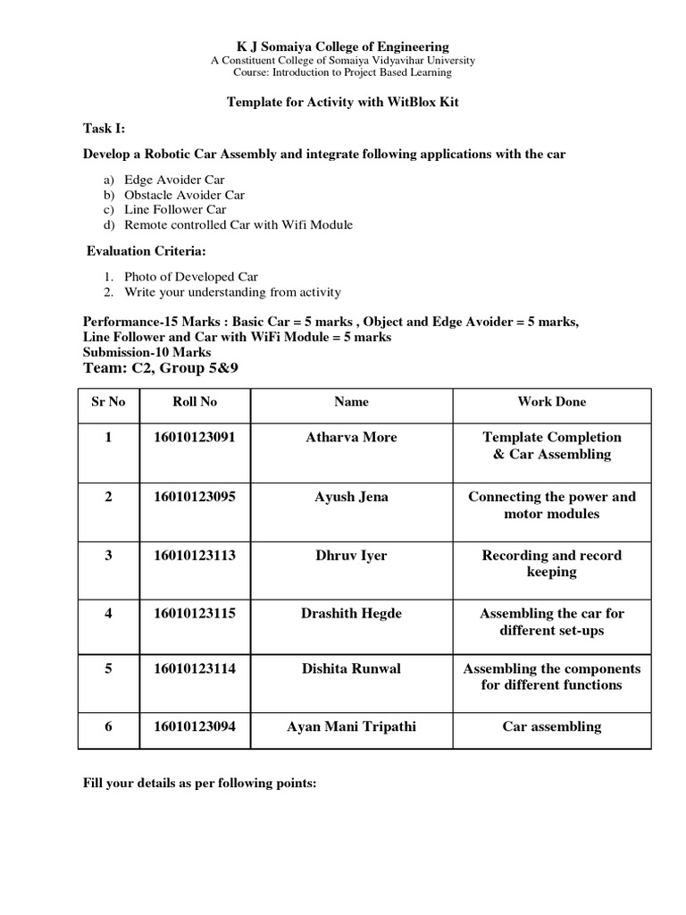 Grp-59 - Template For Activity 1 (WitBlox Kit) | PDF | Wi Fi | Computer ...