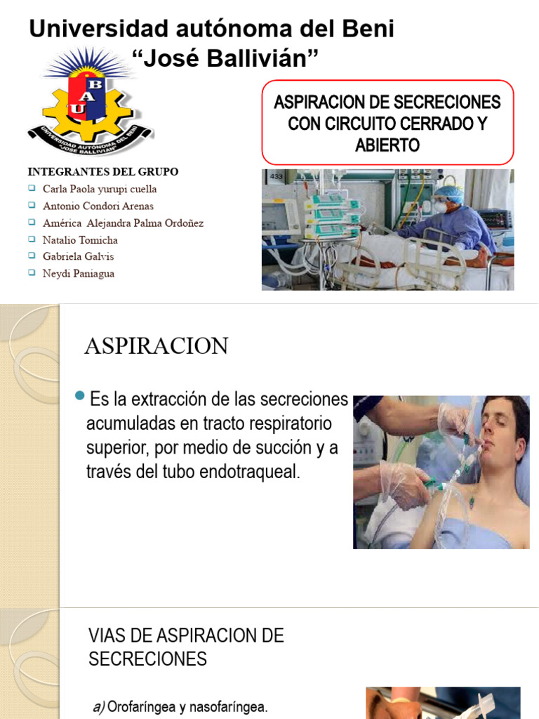 Aspiracion de Secreciones Con Circuito Cerrado y Abierto | PDF ...
