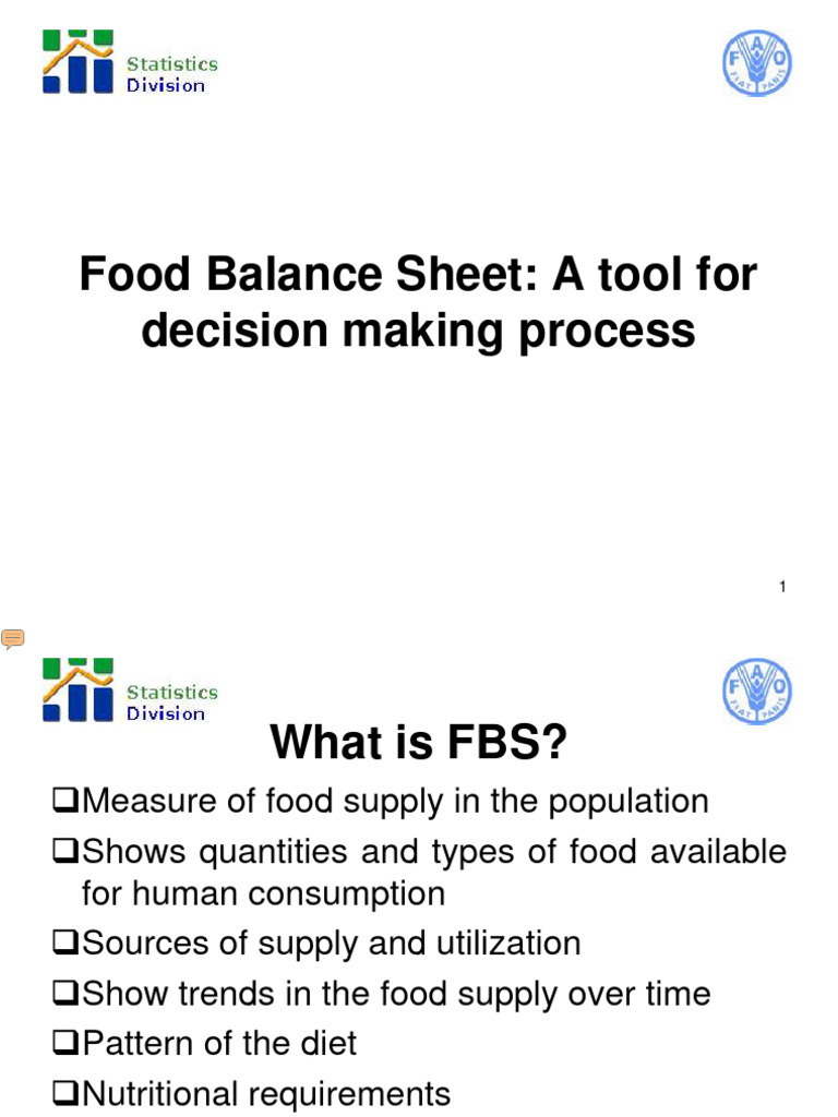 FBS - Tool For Decision Making-1 | PDF | Food Security | Foods