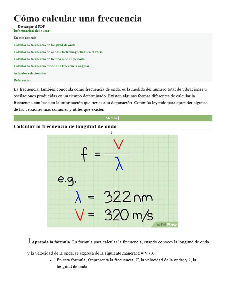 Cómo Calcular Una Frecuencia | Descargar gratis PDF | Frecuencia ...