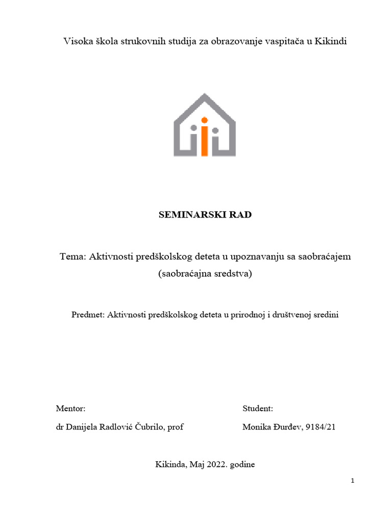 Seminarski Rad - Saobraćaj | PDF