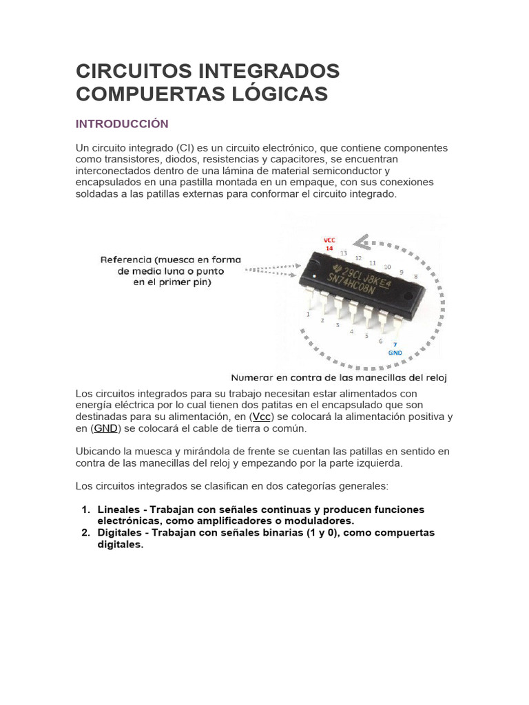 Circuitos Integrados Compuertas Logicas | Descargar gratis PDF | Puerta lógica | Circuitos ...