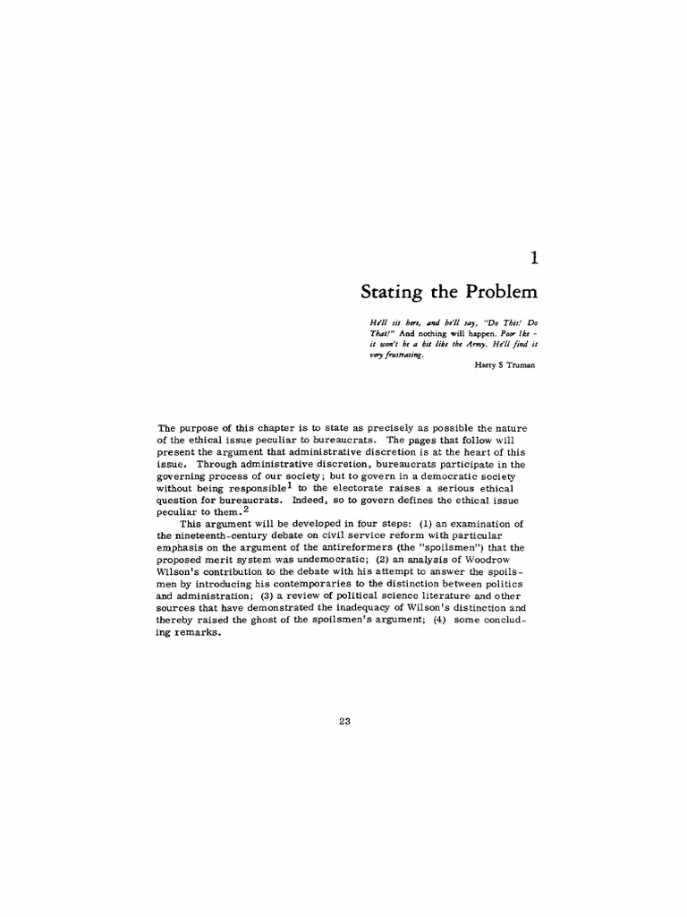 Chapter 1 - Stating the Problem | PDF | Public Administration | Civil ...
