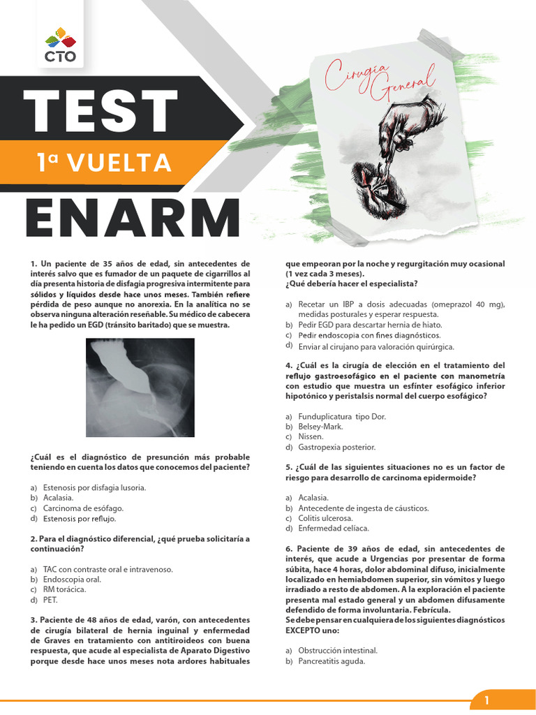 Test Cirugia Cto | PDF | Sistema digestivo | Especialidades Medicas