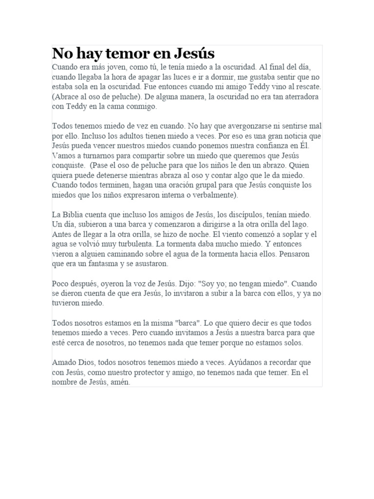 No Hay Temor en Jesús | PDF