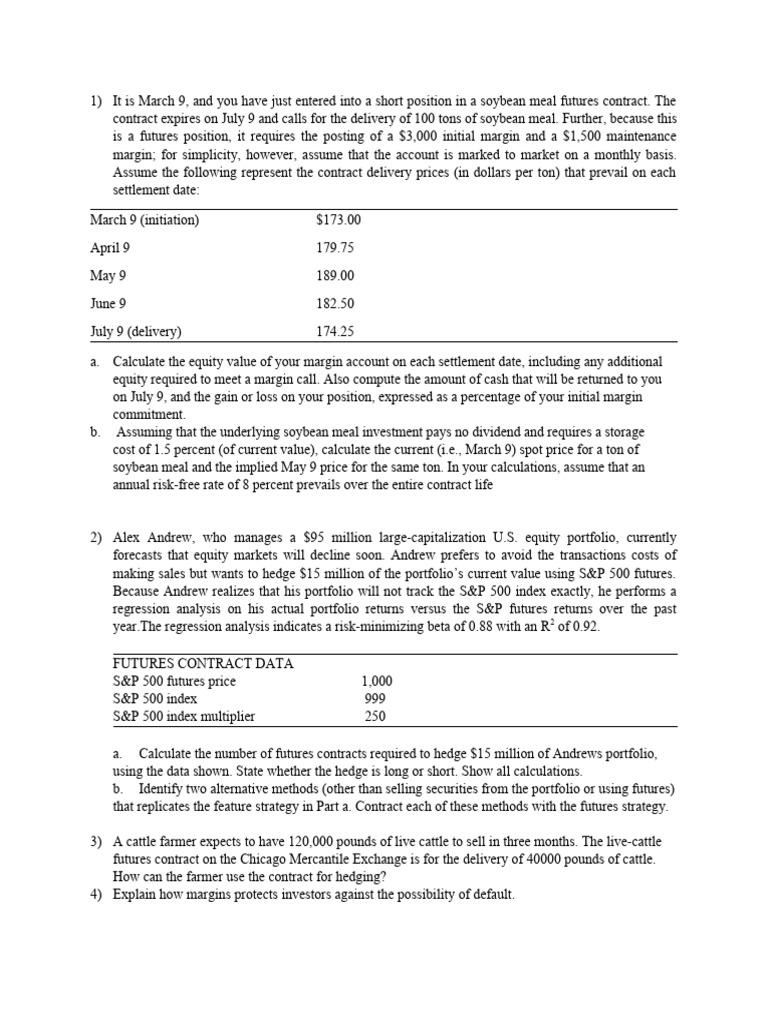 Prob Set - 2 | PDF | Futures Contract | Hedge (Finance)