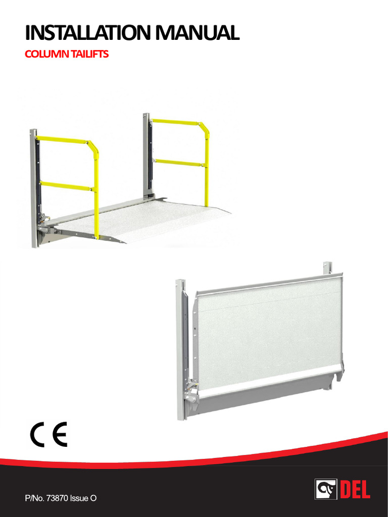 DEL DL500 Tail Lift Installation Manual | PDF | Elevator | Screw