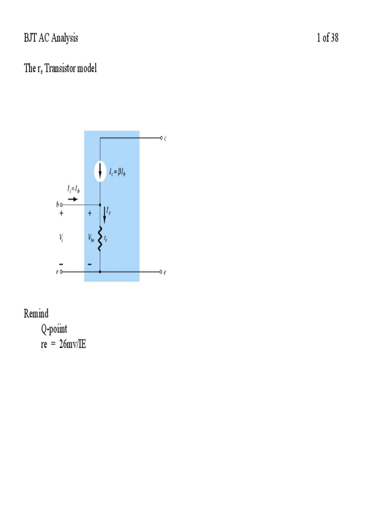 5 BJT AC Analysis | PDF | Bipolar Junction Transistor | Analog Circuits