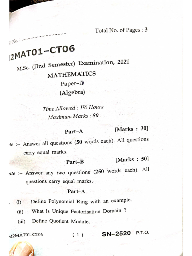 MSC 2 ND 2021 2 ND Sem | PDF