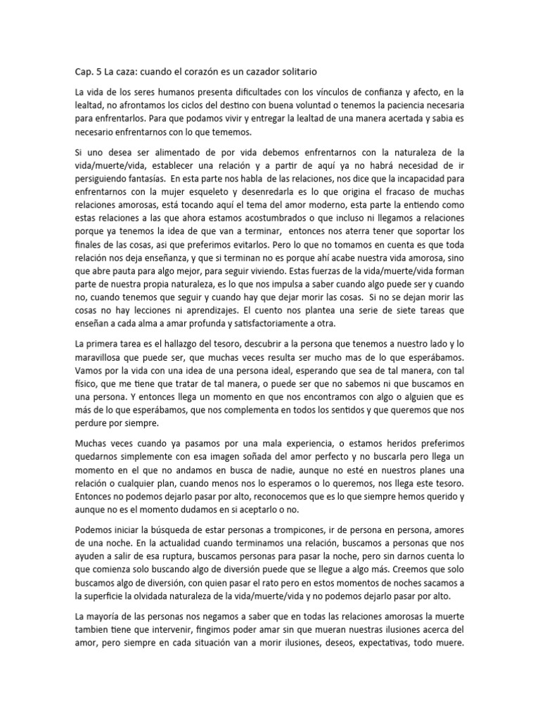 Resumen Cap. 5 Libro. Mujeres Que Corren Con Lobos | PDF | Amor | Muerte