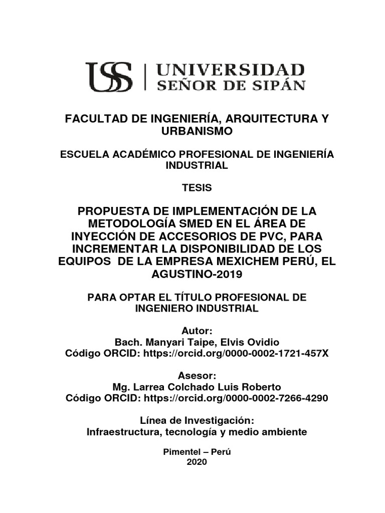 Manyari Taipe, Elvis Ovidio | PDF | Lean Manufacturing | Ingeniería