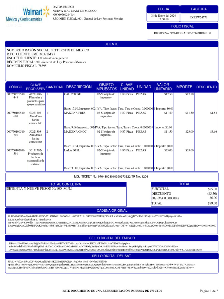 Factura CFDI de Setterstix México | PDF | Pagos | Economias