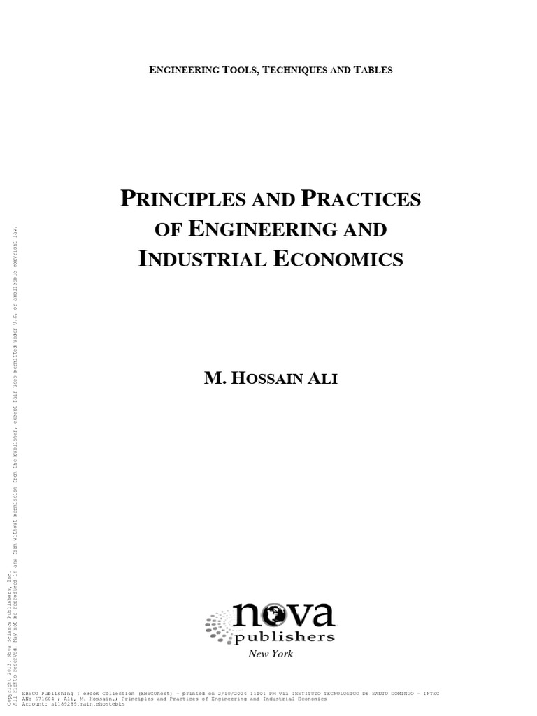 Principles and Practices of Engineering and Industrial Economics - M ...