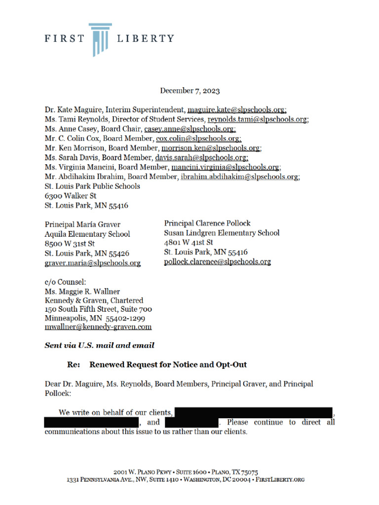 Renewed Request From FLI - Redacted | PDF | Free Exercise Clause | Ethiopia