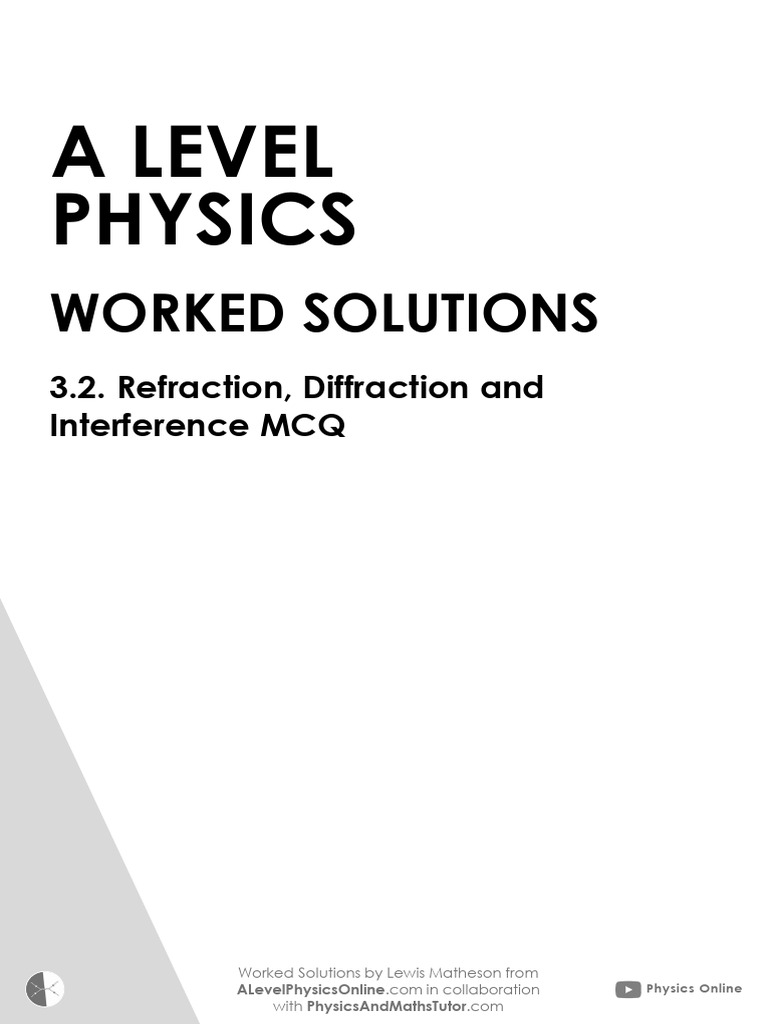 3.2. Refraction, Diffraction and Interference MCQ MA | PDF | Wavelength | Diffraction