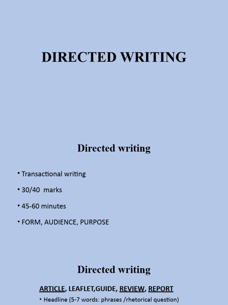 Directed Writing | PDF | Communication | Cognitive Science