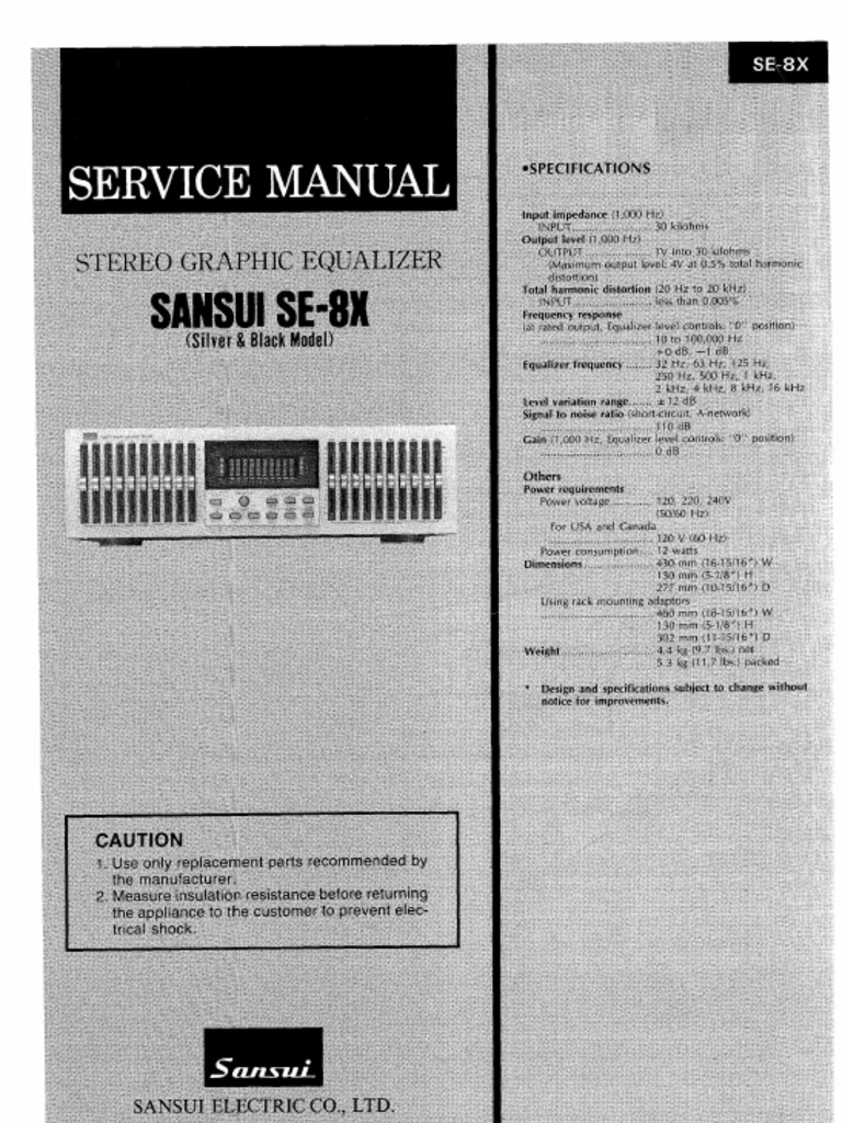 Sansui SE-8 X Service Manual | PDF
