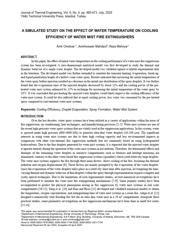 A SIMULATED STUDY ON THE EFFECT OF WATER TEMPERATURE ON COOLING | PDF ...