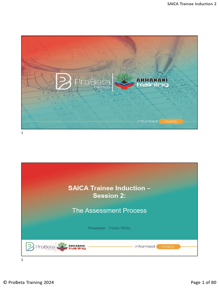 SAICA Trainee Induction 2 - Assessment Process - Slides - Jan 202 4 ...