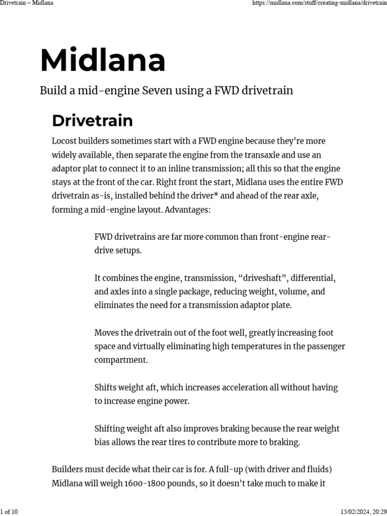 Drivetrain - Midlana | PDF | Engine Technology | Vehicle Technology