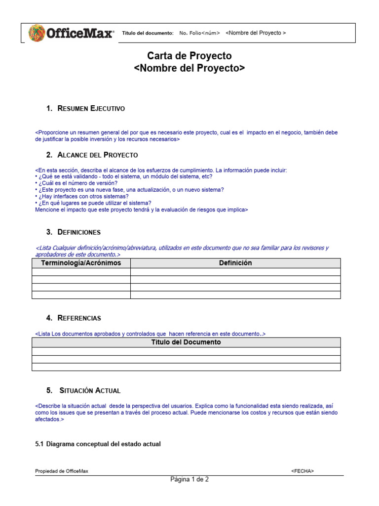Carta de Proyecto | PDF