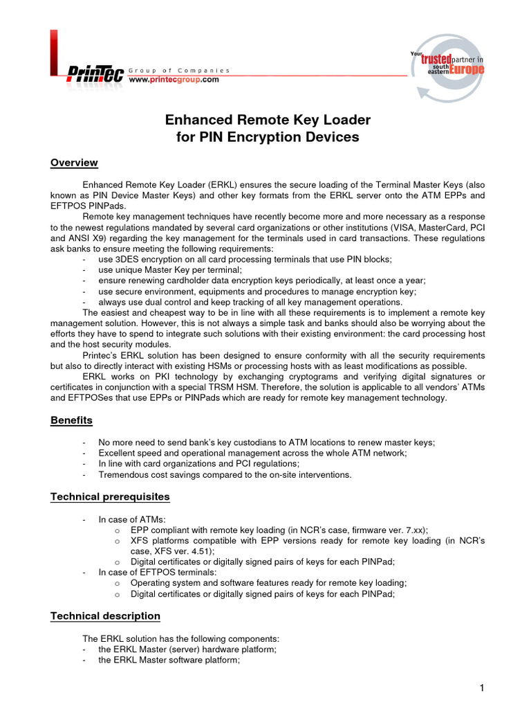 Secure Remote Key Loader for ATMs | PDF | Automated Teller Machine ...