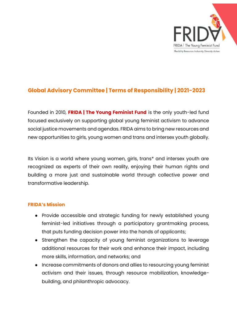 Global Advisory Committee Terms of Reference 2021 2023 | PDF ...