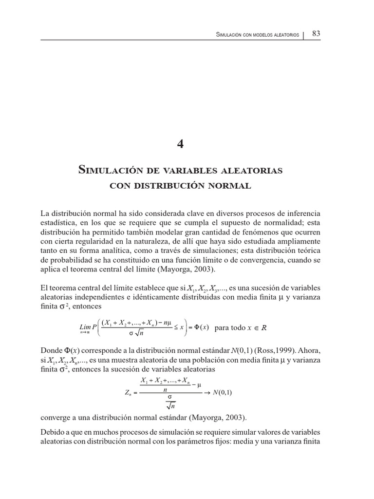 Imulación de Variables Aleatorias Con Distribución Normal | PDF ...
