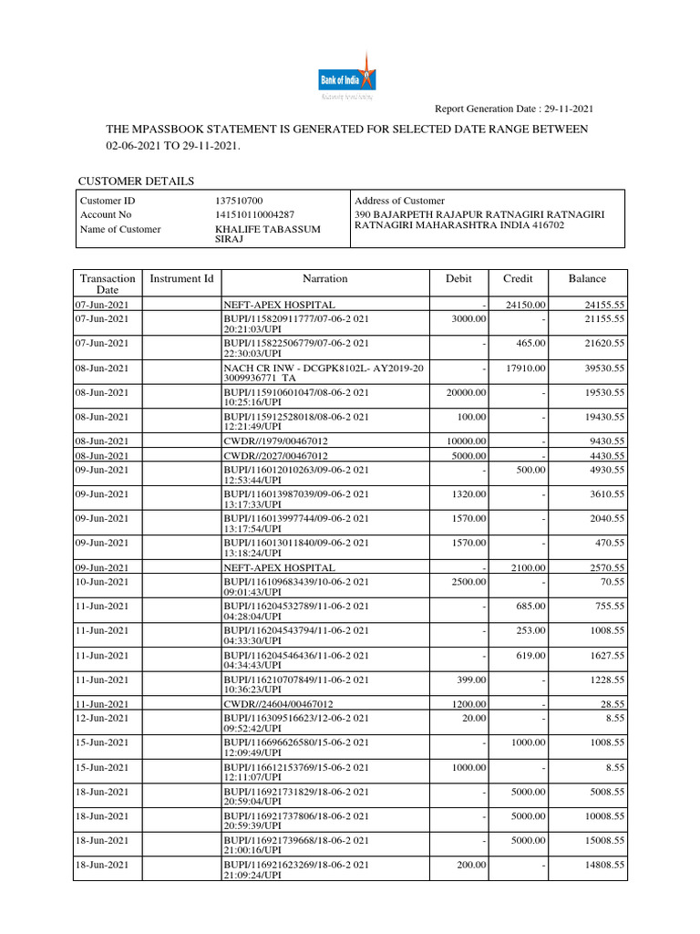 Bank Statment | Download Free PDF | Service Industries | Financial ...