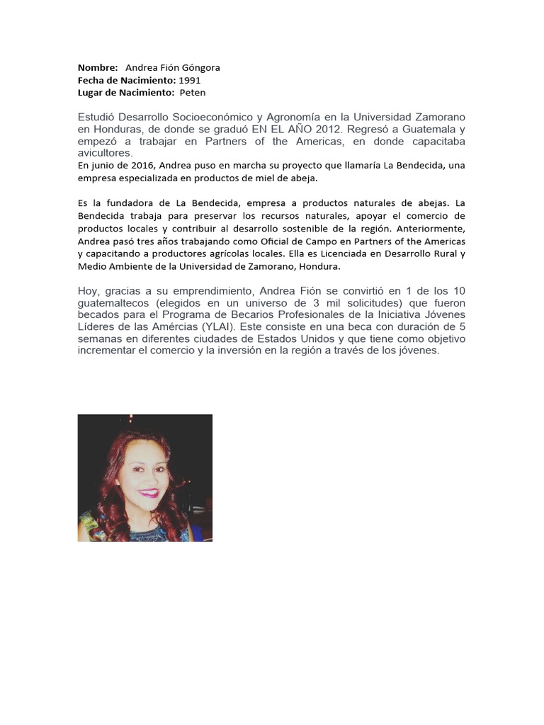Biografía de Andrea Fión Góngora | PDF