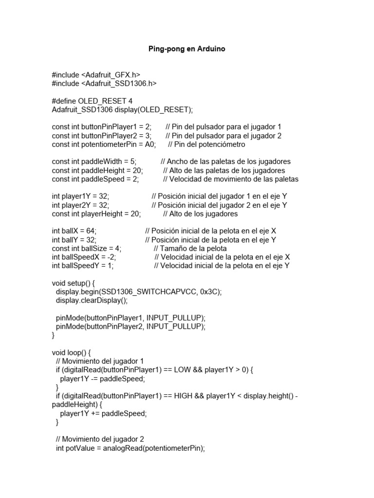 Ping-Pong en Arduino y en Raspberry Pi Pico | PDF | Ingeniería ...
