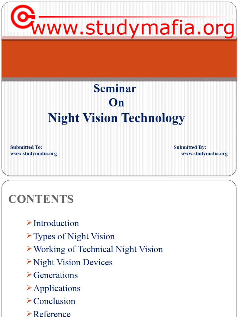 Night Vision Technology | PDF | Infrared | Electron