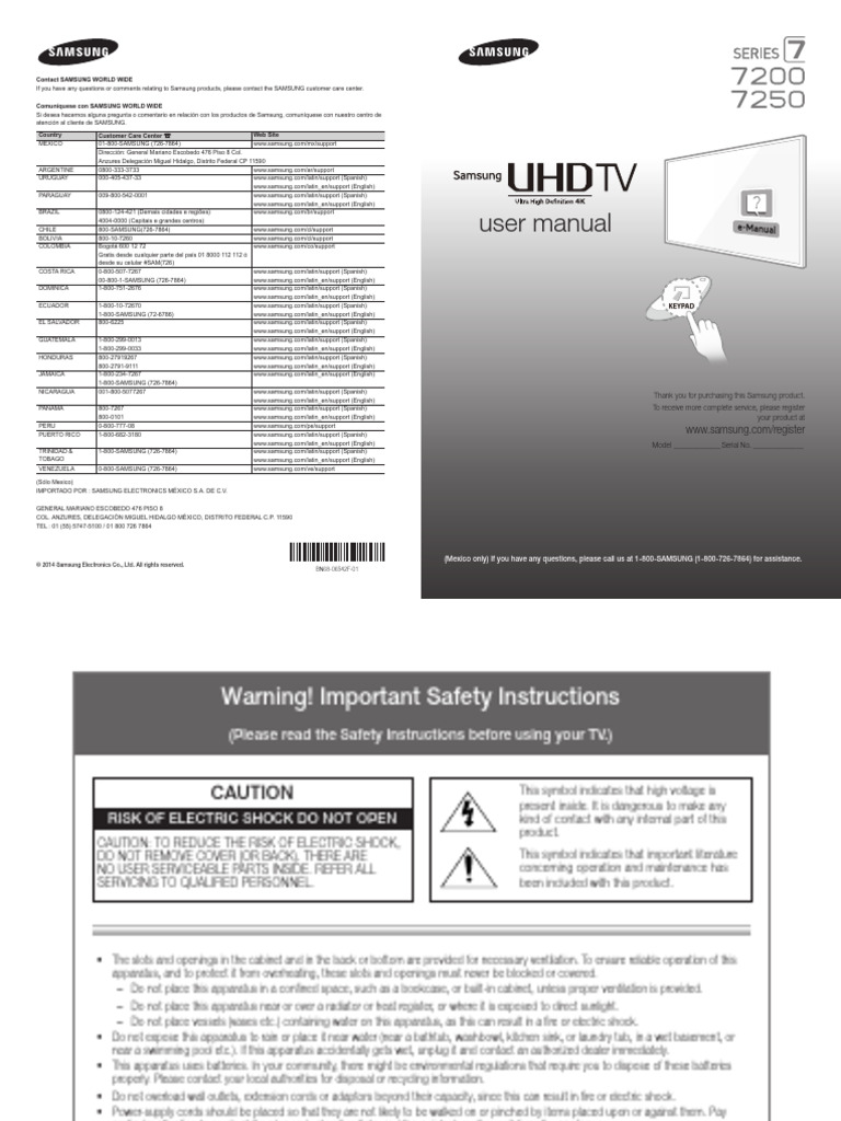 E-Manual Curved Smart TV HU7200 Series 7 | PDF | Menu (Computing ...